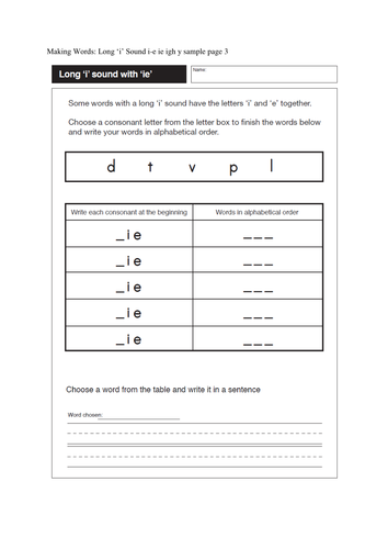 Long ‘i’: i-e, ie, igh, y (21 pages) | Teaching Resources