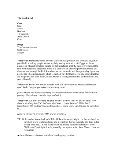 Scripts for 8 funny Christian dramas about the life of Moses | Teaching ...