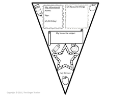 All about me – back to school bunting/ banner / pennant | Teaching ...