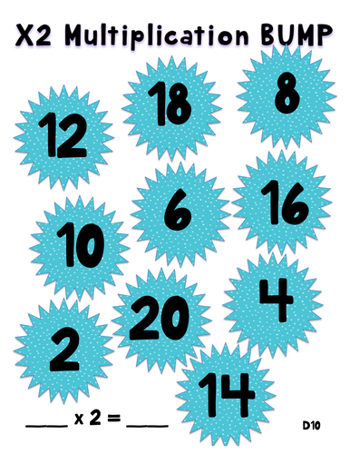 Multiplication BUMP Game for up to 12x12 | Teaching Resources