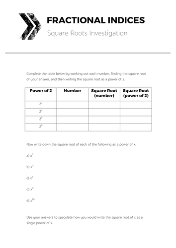 Indices, Powers & Roots - Complete Unit of Work (Higher Tier ...