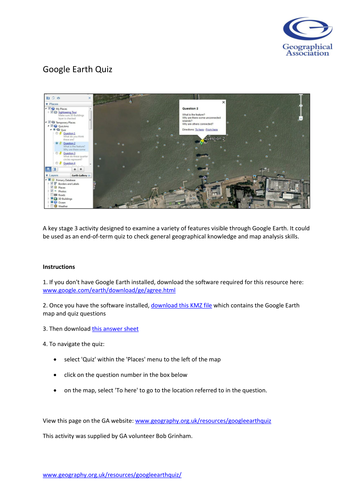 Google Earth Quiz | Teaching Resources