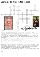 Leonardo da Vinci Quiz Crossword | Teaching Resources