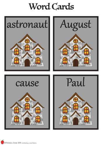 au (or) Phonics Game 'The Haunted House' | Teaching Resources