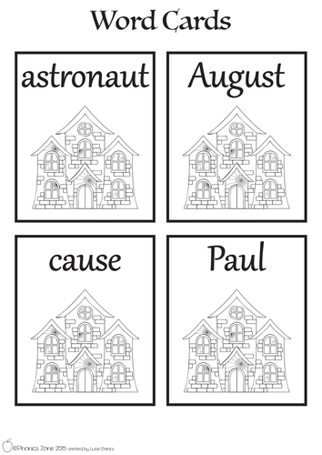 au (or) Phonics Game 'The Haunted House' | Teaching Resources