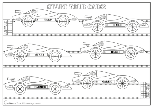 ar Phonics Game 'Start your Cars!' by luciec - Teaching Resources - TES