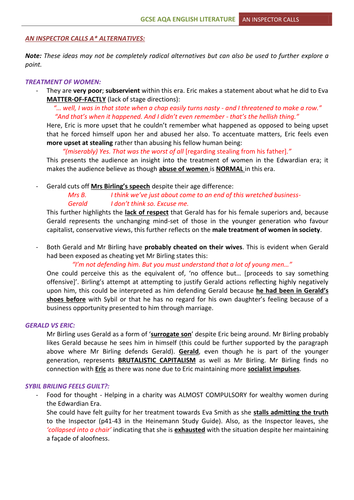 GCSE AQA ENGLISH LIT - An Inspector Calls Pack | Teaching Resources