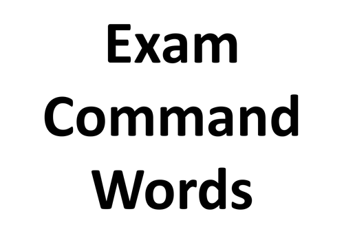 GCSE Examination Command Words | Teaching Resources