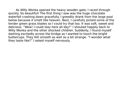 'The Chocolate Room' powerful descriptive writing. Charlie and the ...