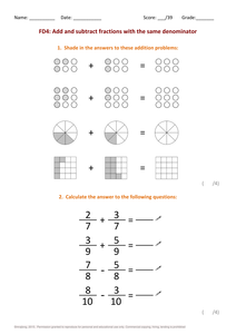 Year 4 Fractions and Decimals Assessments by mrajlong - UK Teaching ...
