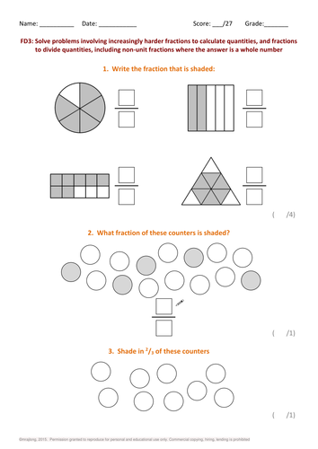 Year 4 Fractions and Decimals Assessments by mrajlong - Teaching ...