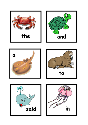 The First 100 High Frequency Words Sea Creatures Design | Teaching ...