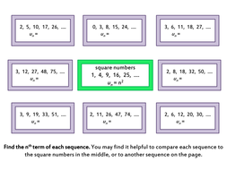 Quadratic Sequences by Comparison by mrsmorgan1 - Teaching Resources - Tes