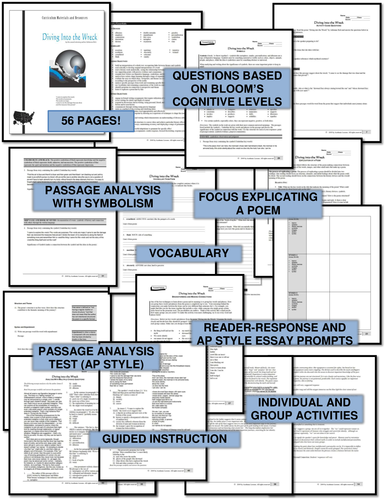 "Diving Into the Wreck" COMPLETE UNIT EDITABLE Activities,Tests,AP ...