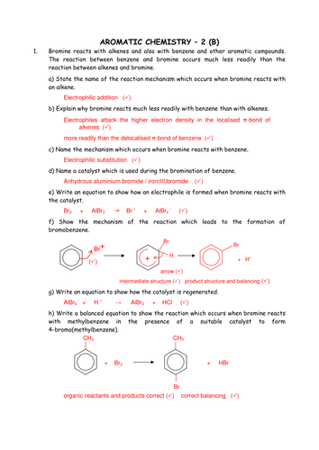 Chemistry: Reactions of Aromatic Compounds | Teaching Resources