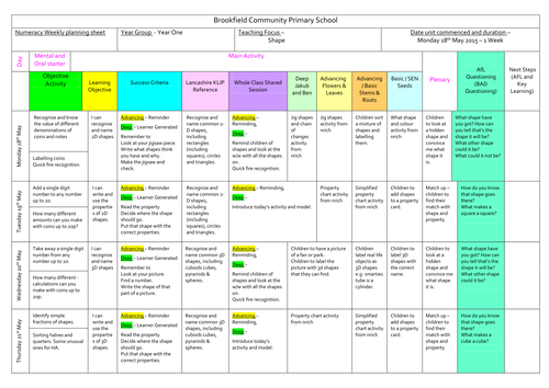 1st Grade 6 weeks Maths Planning | Teaching Resources