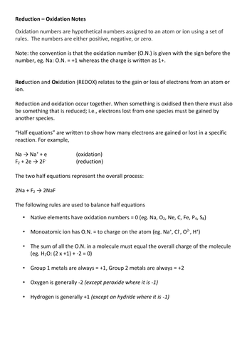 Chemistry: balancing difficult REDOX equations | Teaching Resources