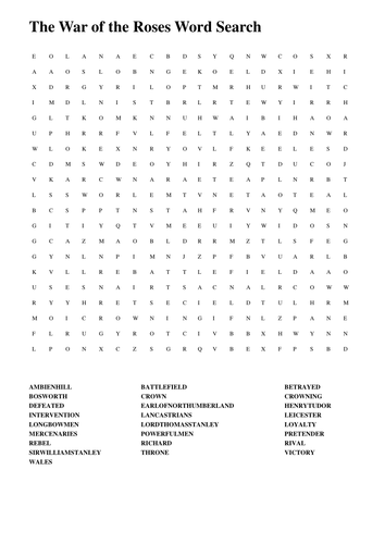 The Tudors Word Search Pack | Teaching Resources