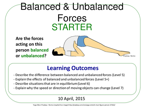 Grade 6-12: Balanced and Unbalanced Forces (Forces & Motion 7.3 ...