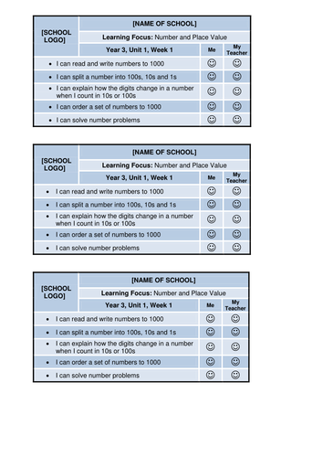 36 Year 3 Weekly Pupil Success Criteria - Maths | Teaching Resources