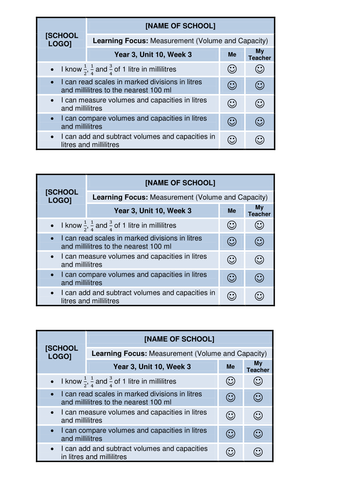 36 Year 3 Weekly Pupil Success Criteria - Maths | Teaching Resources