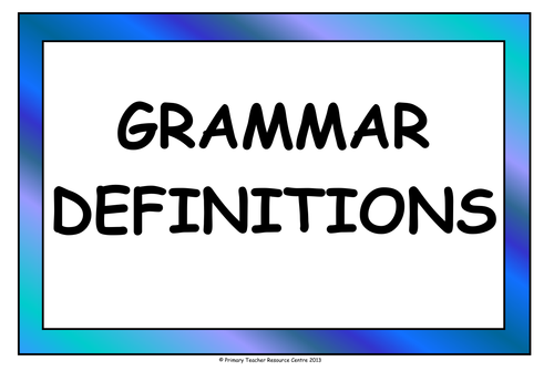 Grammar Definition Display Pack | Teaching Resources