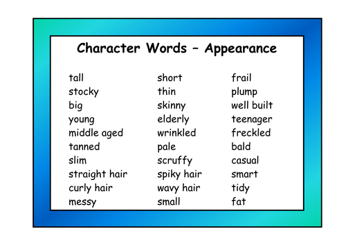 Character Adjective Resource Pack Teaching Resources Adjective Word