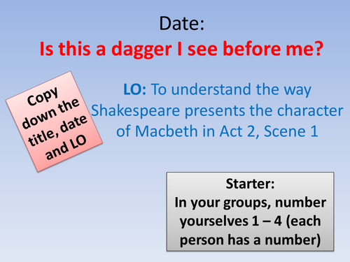 Macbeth Act 2 Scene 1 | Teaching Resources