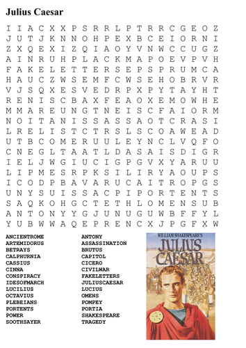Julius Caesar (Shakespeare) Word Search | Teaching Resources