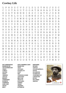 Cowboy Life Word Search | Teaching Resources