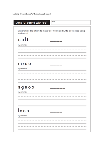 Long ‘u:’ u-e, ue, oo, ew | Teaching Resources