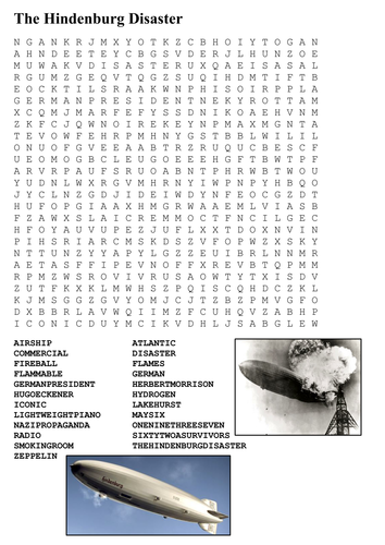 The Hindenburg Disaster Word Search | Teaching Resources