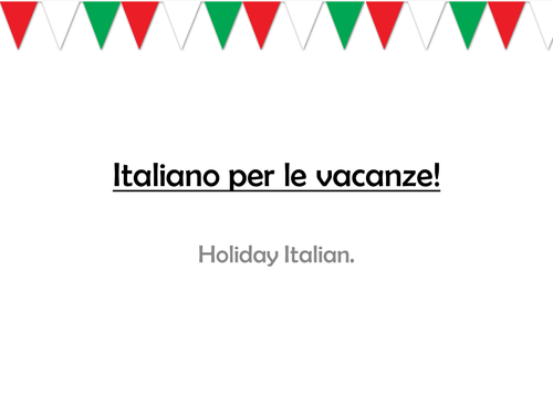 Holiday Italian. | Teaching Resources