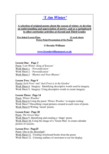 'I am Winter', King of Seasons | Teaching Resources