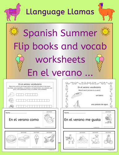 Spanish Summer Flip Books and Worksheets | Teaching Resources