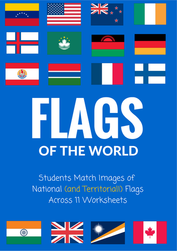 Flags of the World - 11 worksheets - matching assignment - substitute ...