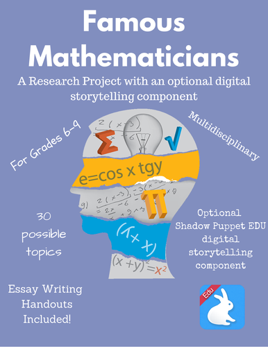 Famous Mathematicians Research Project + Optional Digital Storytelling ...