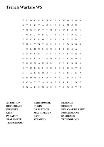 World War One Word Search Pack | Teaching Resources