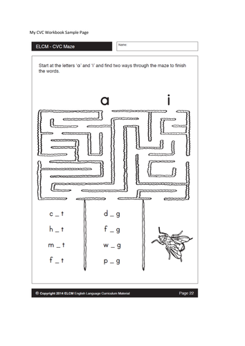 My CVC Workbook (46 pages) | Teaching Resources