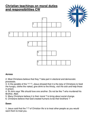Christianity (Christian) Crosswords for Religious Studies Pack of 8 ...