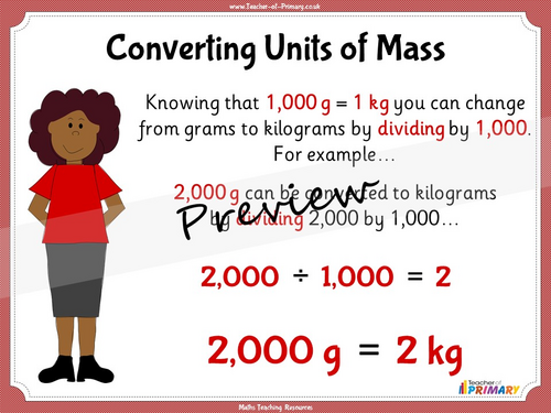 Converting and Comparing Units of Mass - Year 4 | Teaching Resources