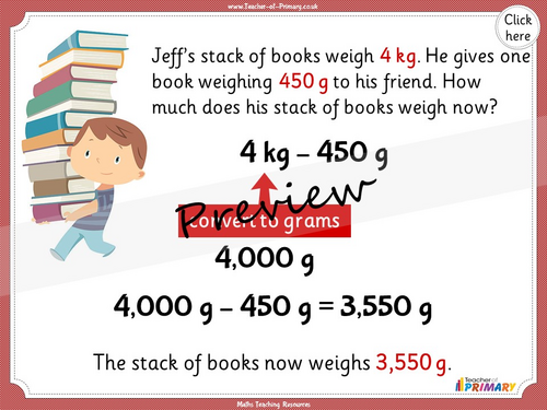 Converting and Comparing Units of Mass - Year 4 | Teaching Resources