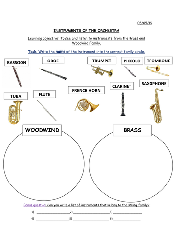 Brass Family Orchestra listening literacy | Teaching Resources