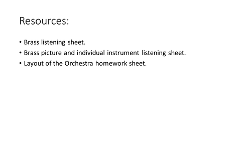 Brass Family Orchestra listening literacy | Teaching Resources