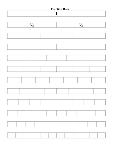 Fraction Bars Activity | Teaching Resources