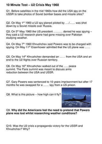 The Cold War 10 Minute Test Pack | Teaching Resources