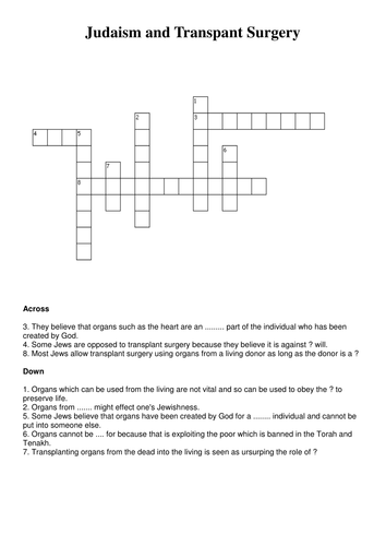 Judaism (Jewish) Religion Crossword Pack | Teaching Resources