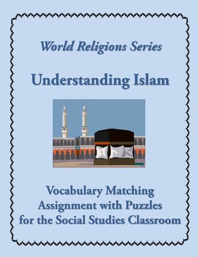 Islam Introductory Vocabulary Matching Assignment/Quiz + 4 Puzzles ...