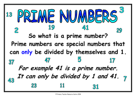 Prime Numbers Poster | Teaching Resources