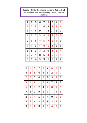 Sudoku | Teaching Resources
